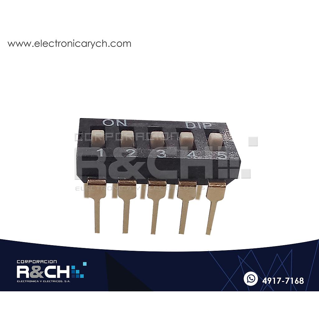 SW-DIP5I Switch DIP 5 Posiciones Tipo Integrado | Electronica R&CH