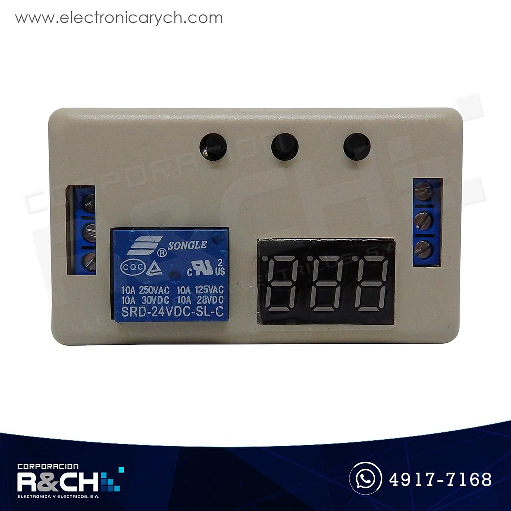 MD-RL24T Módulo Relay 24VDC timer con caja | Electronica R&CH