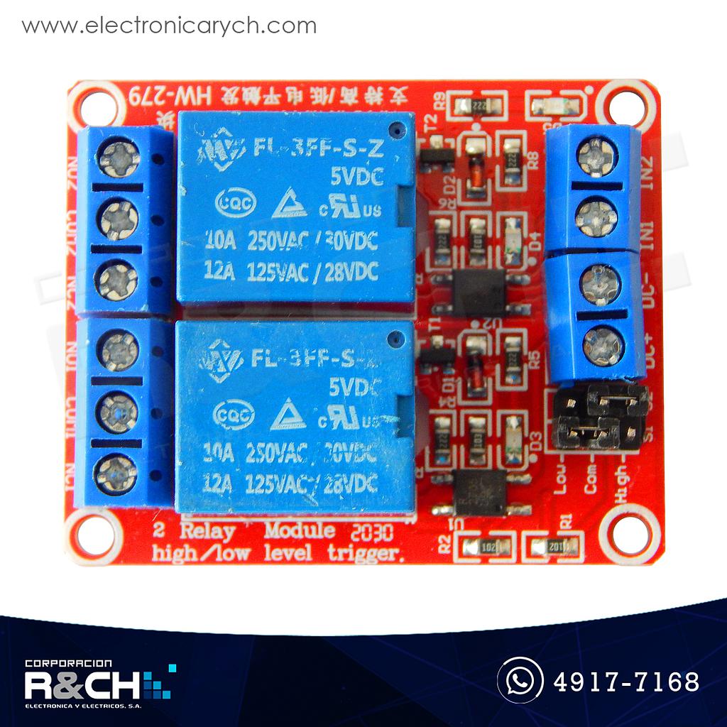 RL-2C-5/15P Relay módulo 2 channel 5V 1 polo 2 tiros con optoacoplador ...